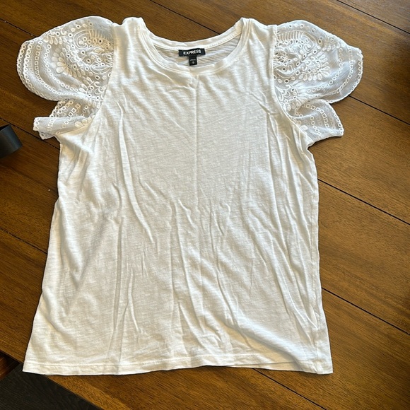 Express | Tops | Express T Shirt With Ruffle Sleeves | Poshmark
